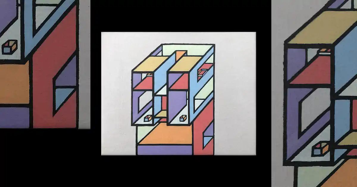 Ron Sims Acrylic on Canvas '8 Floor Head'